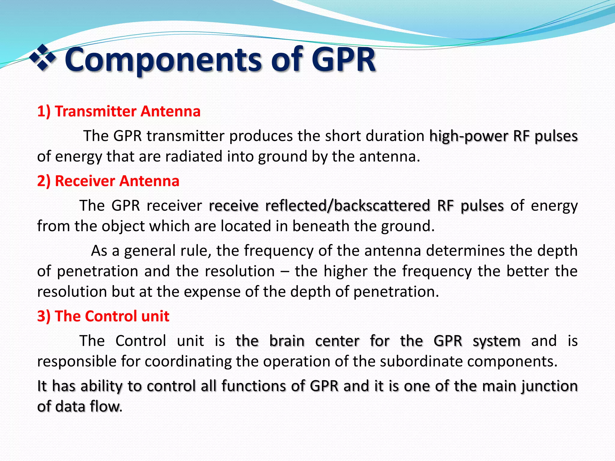 Ground Penetrating Radar (GPR) | PPTX