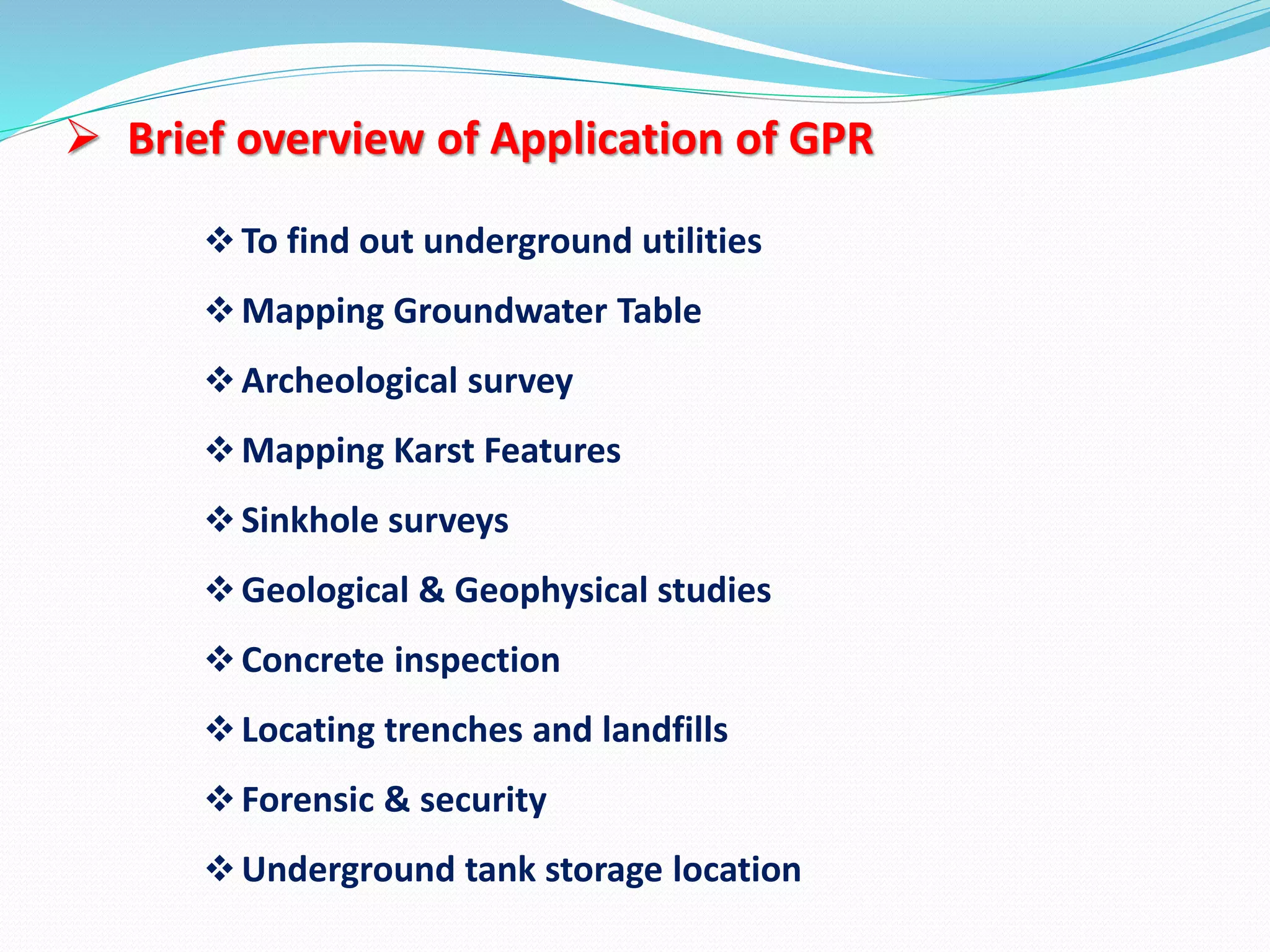 Ground Penetrating Radar (GPR) | PPTX