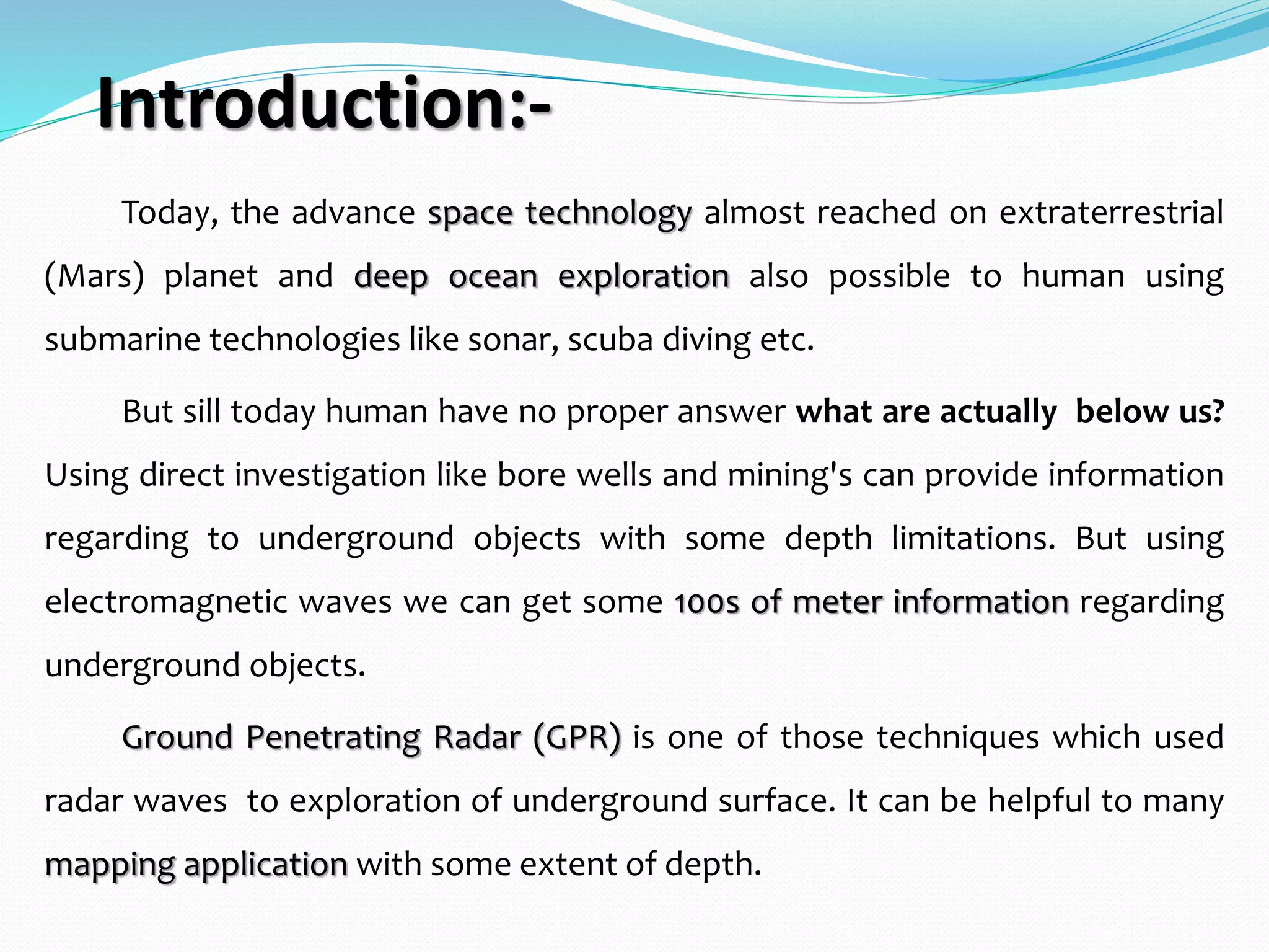 Ground Penetrating Radar (GPR) | PPTX