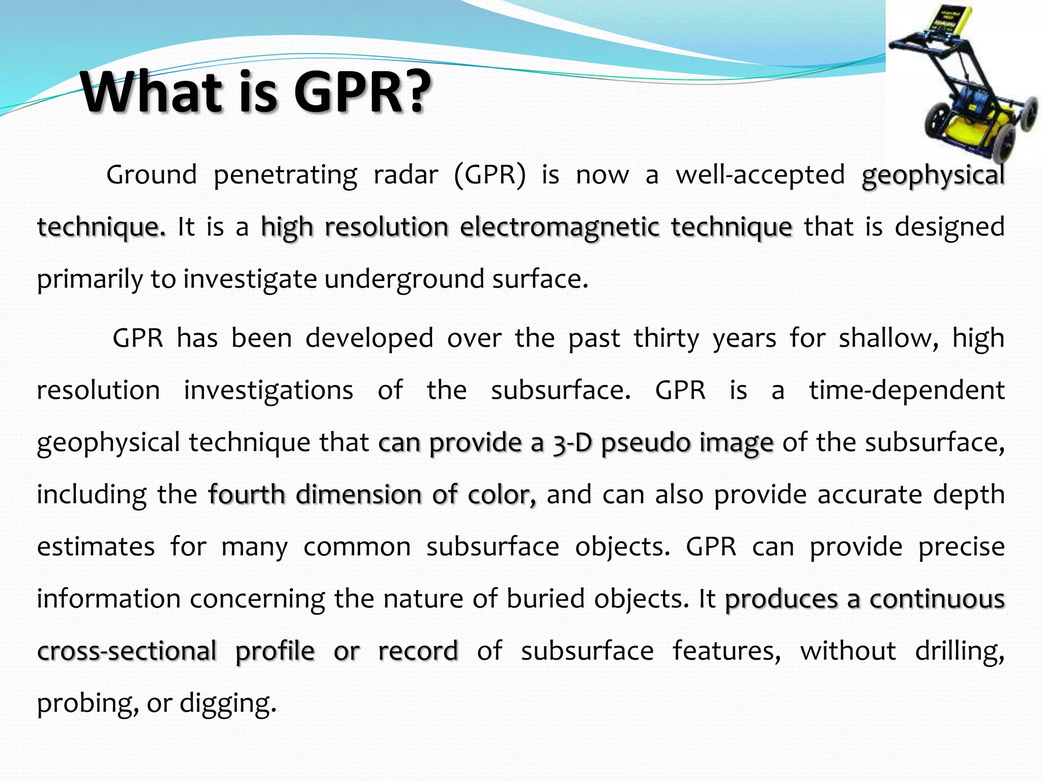 Ground Penetrating Radar (GPR) | PPTX