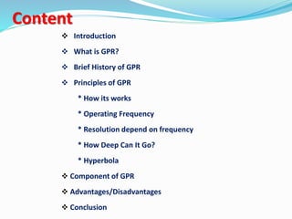 Ground Penetrating Radar (GPR) | PPTX