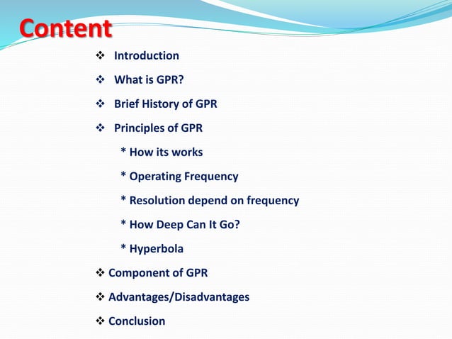 Ground Penetrating Radar (GPR) | PPTX | Geology | Science