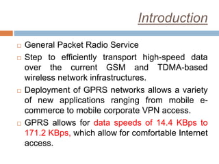 GPRS(General Packet Radio Service) | PPTX | Computer Networking | Computing