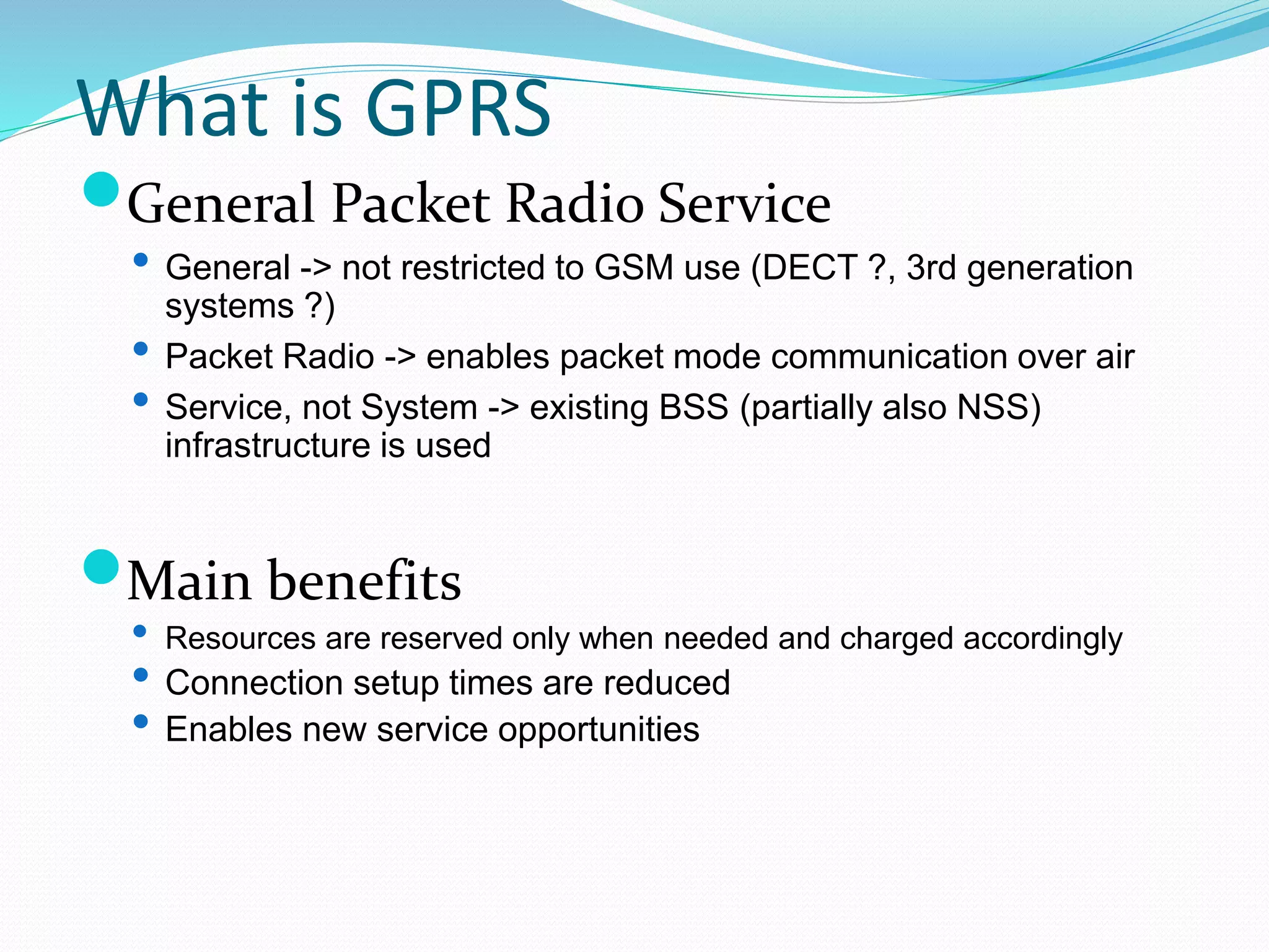 Gprs architecture ppt | PPTX