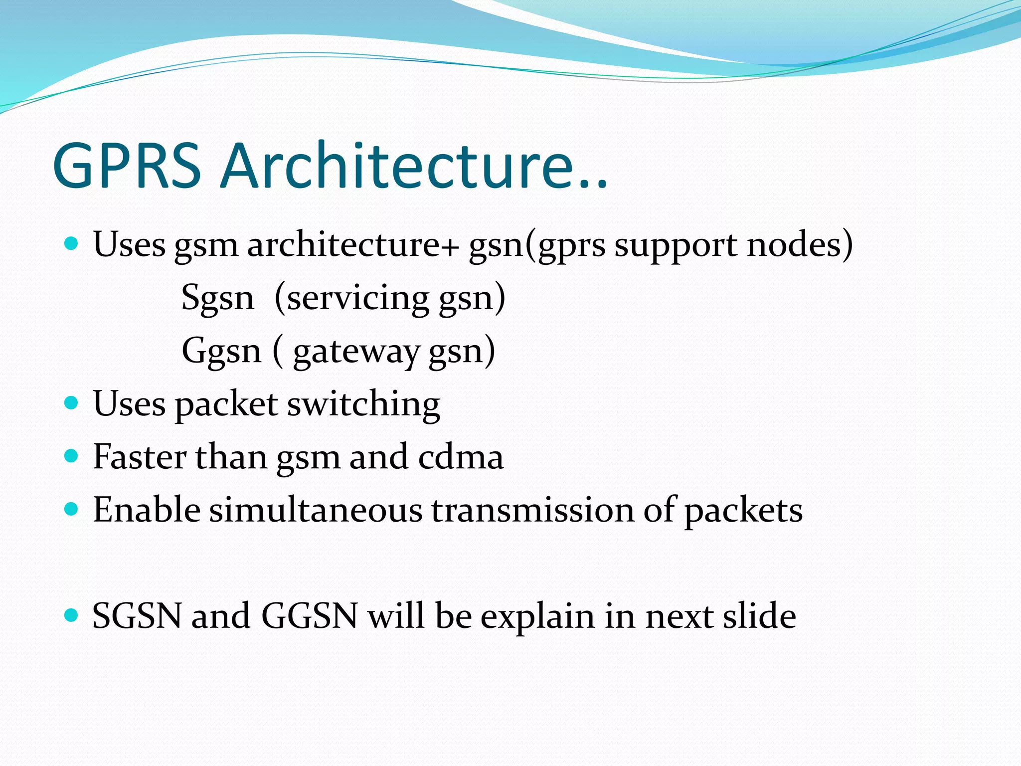 Gprs architecture ppt | PPTX