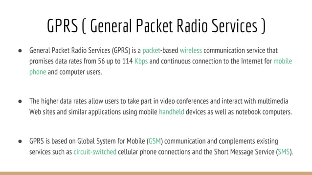 Gprs architecture | PPTX | Operating Systems | Computer Software and Applications
