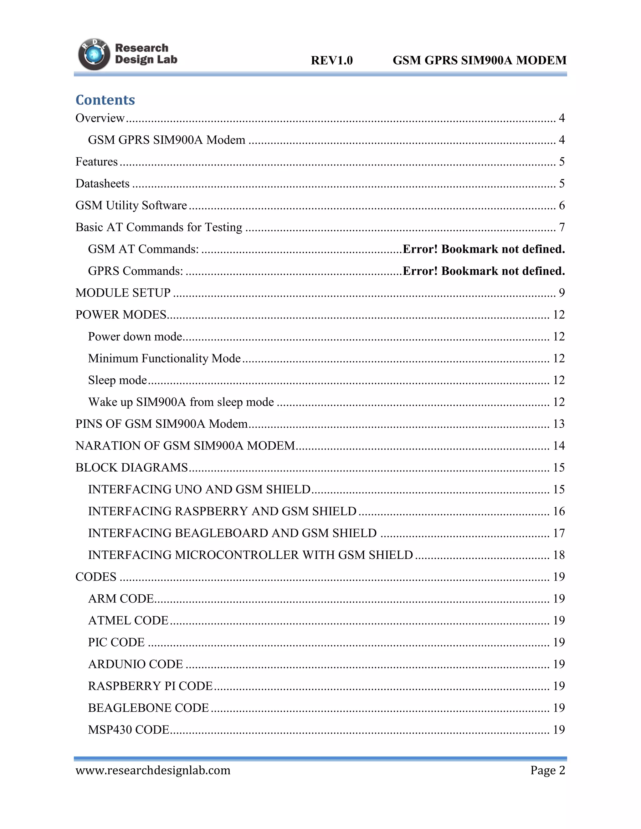 GSM GPRS SIM900A Modem | PDF