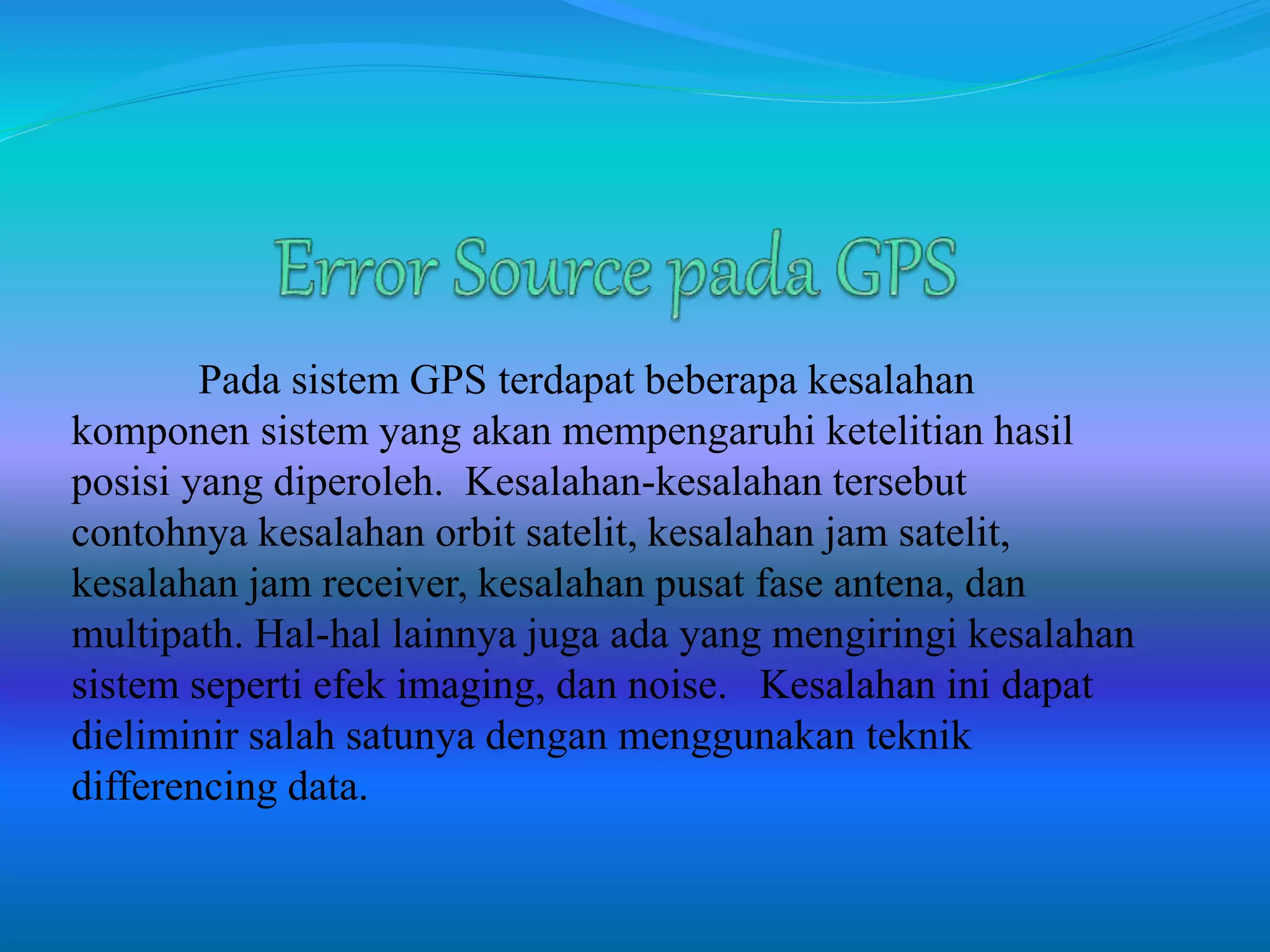 Gps (global Positioning System) | PPTX