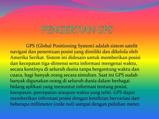 Gps (global Positioning System) | PPTX