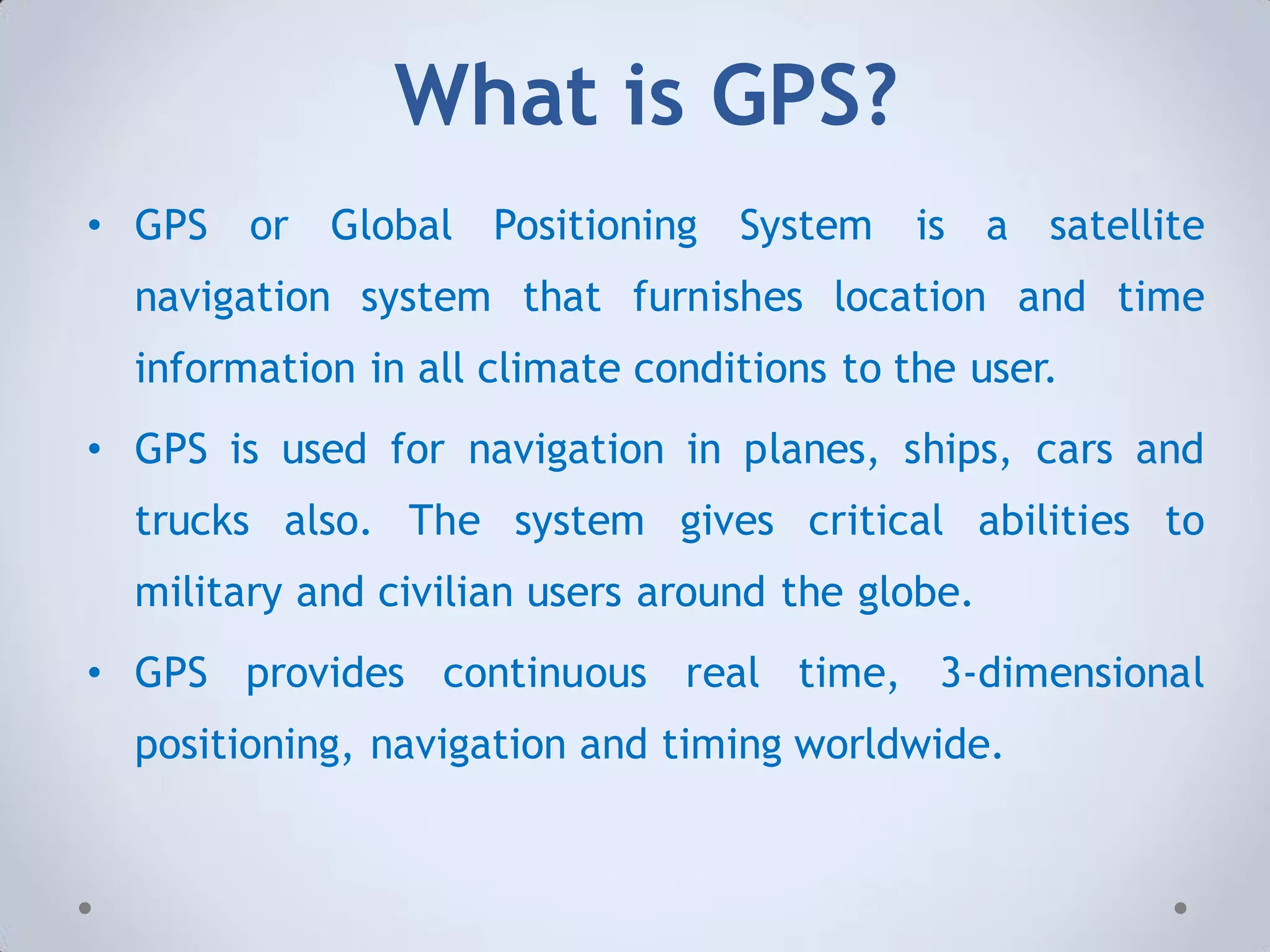 Global Positioning system (Gps) | PPT