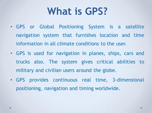 Global Positioning system (Gps) | PPT
