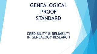 Genealogical Proof Standard | PPTX