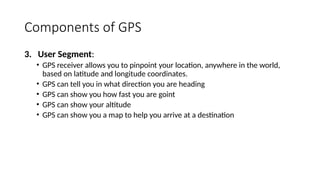Global Positioning Systems - Segments, GPS measurements, errors ...