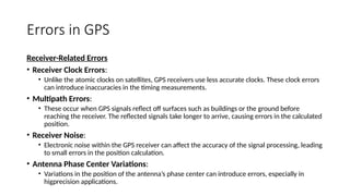 Global Positioning Systems - Segments, GPS measurements, errors ...