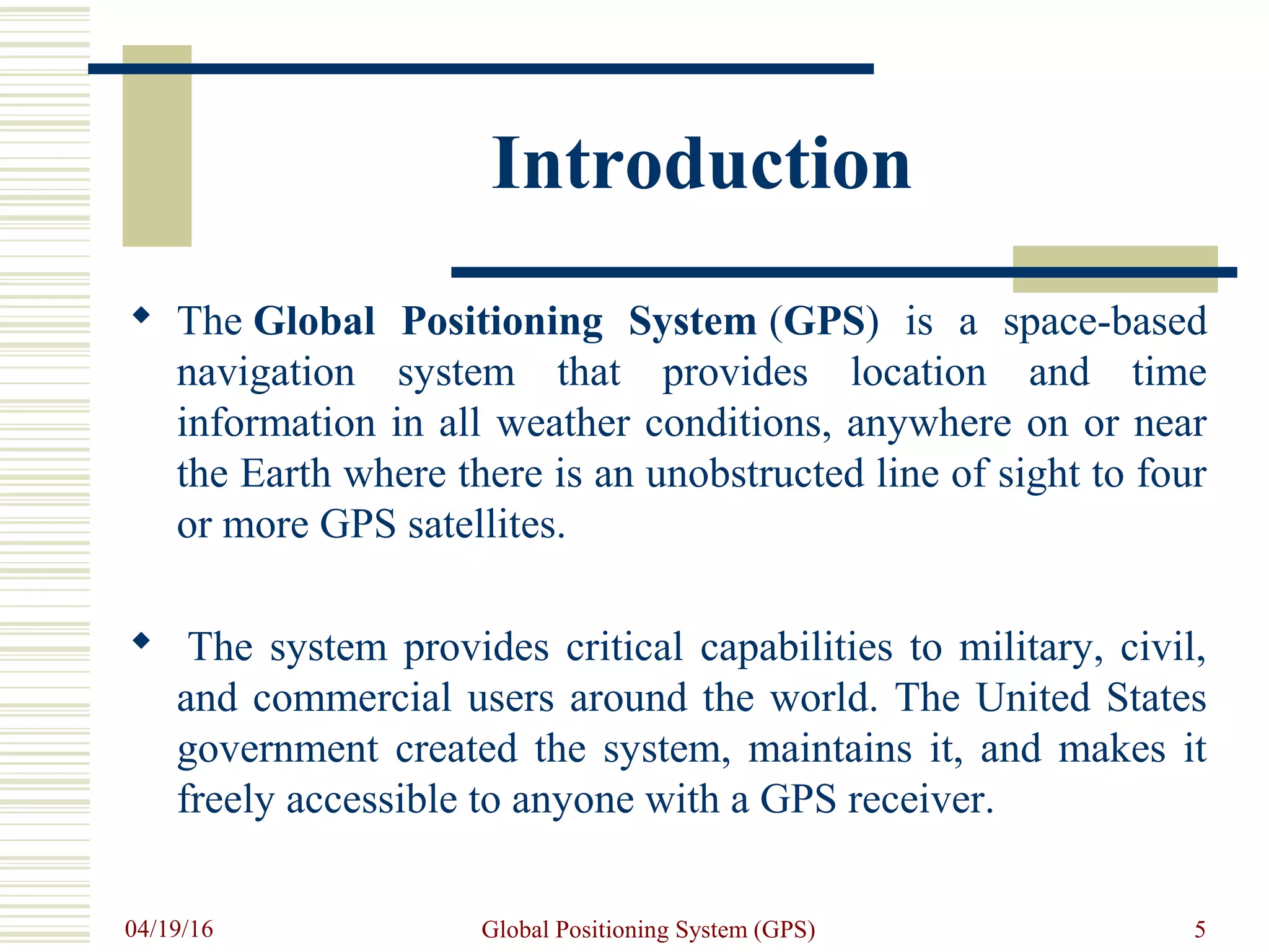 Global Positioning System | PPT | Computer Networking | Computing
