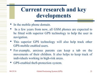 Global Positioning System | PPT | Computer Networking | Computing