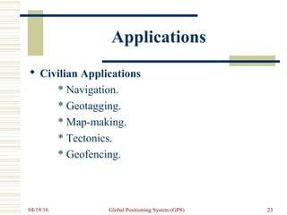 Global Positioning System | PPT | Computer Networking | Computing