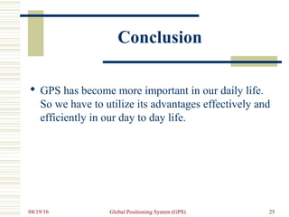 Global Positioning System | PPT | Computer Networking | Computing