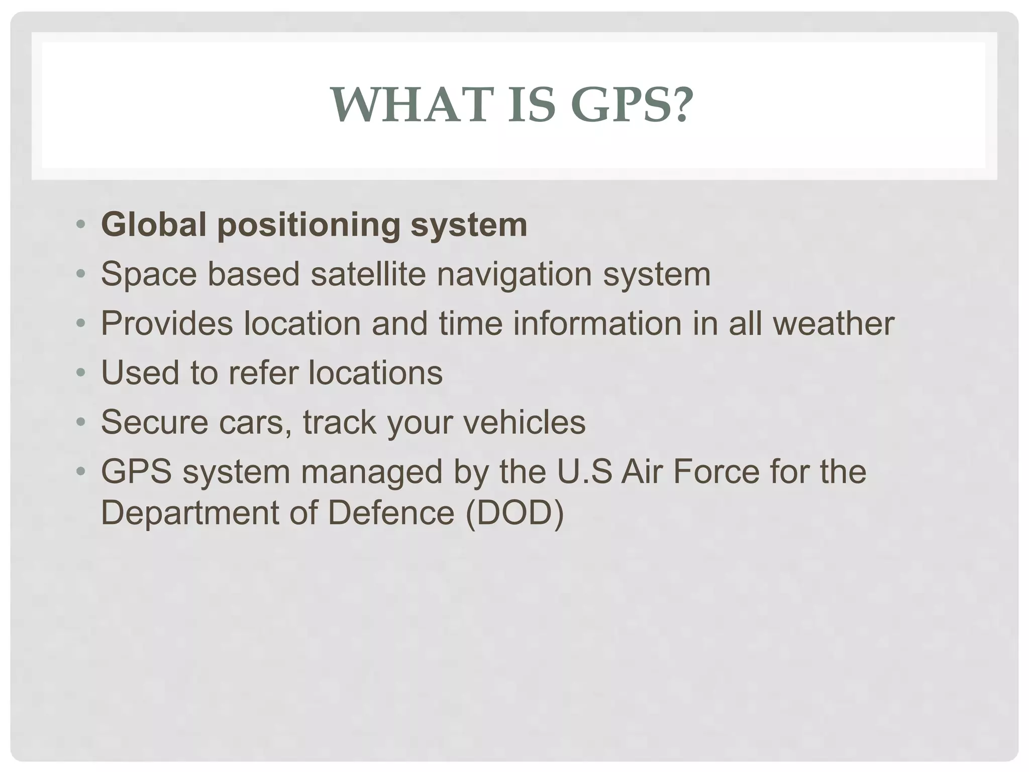 Gps principle and working | PPTX
