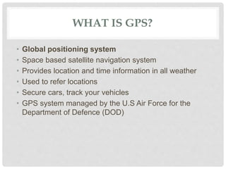 Gps principle and working | PPTX