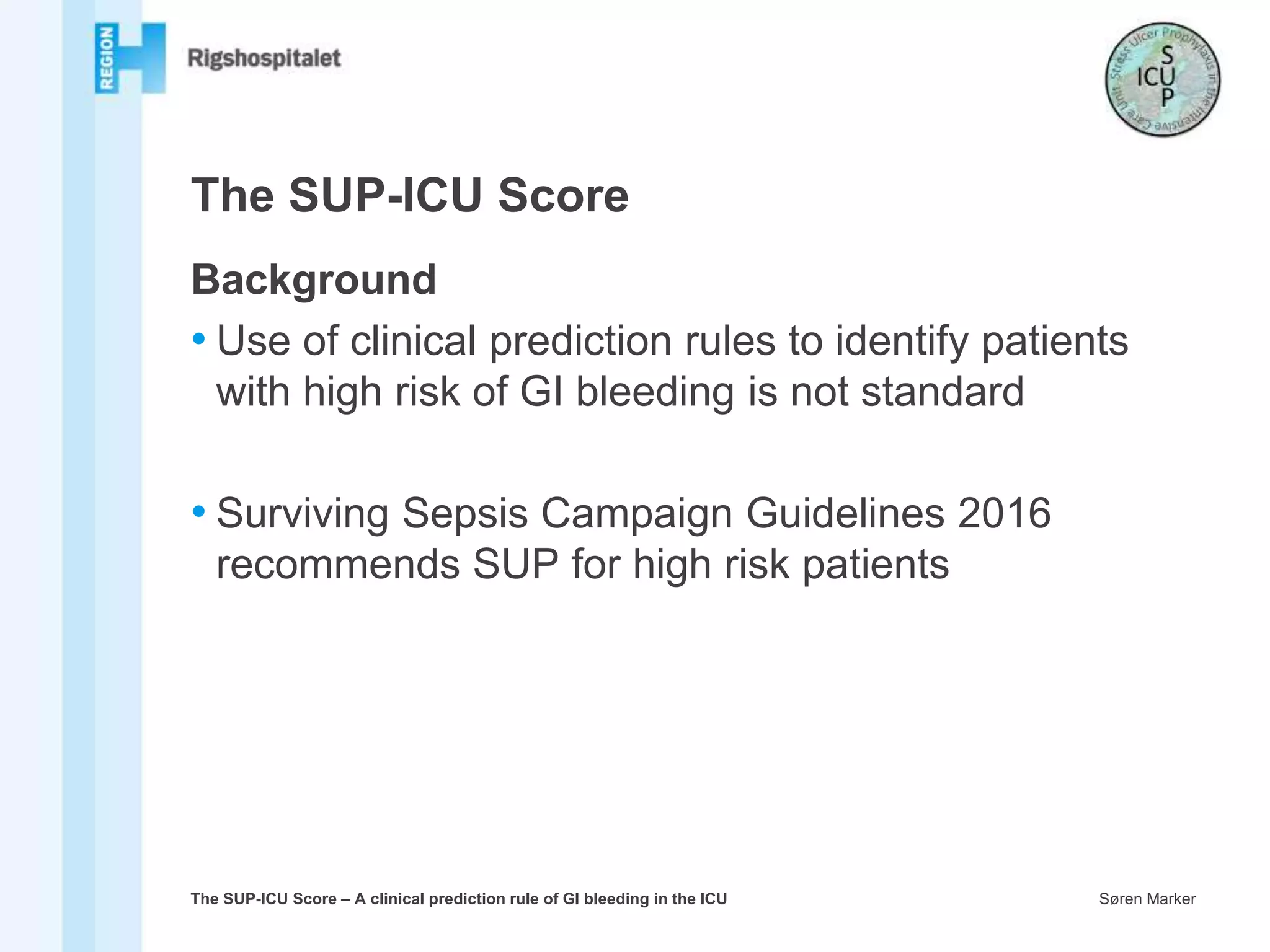 The SUP-ICU score | PPTX