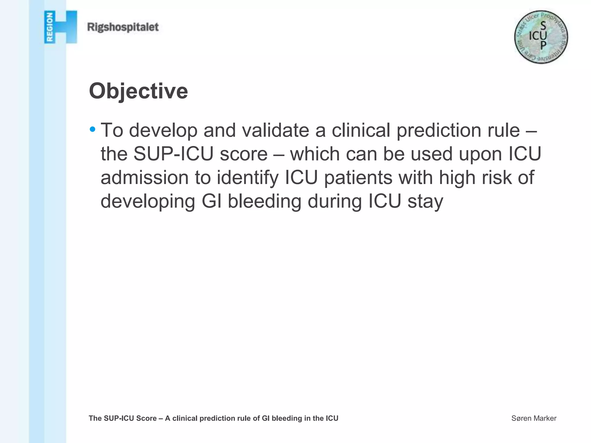 The SUP-ICU score | PPTX