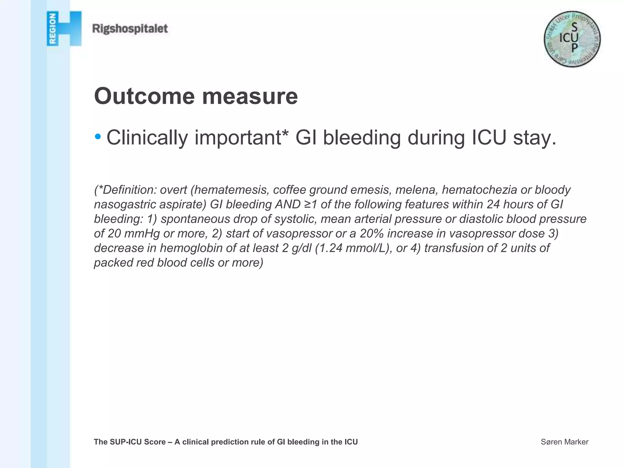 The SUP-ICU score | PPTX
