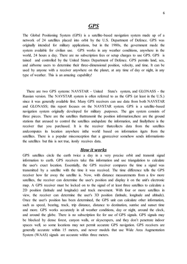 Gps and its application | DOCX