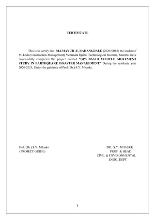 Gps and its use in vehicle movement study in earthquake disaster ...
