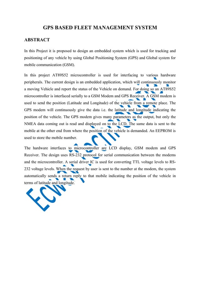 Gps based fleet management system | PDF