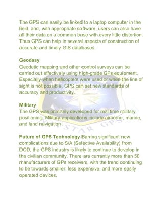 GPS DOCUMENT | DOCX | Auto Navigation Systems | Auto Technology