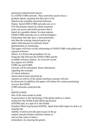 Gps geodetic cors | PDF