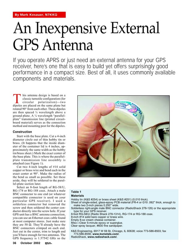 Gps homemade antenna | PDF