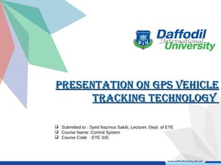 GPS Vehicle Tracking Technology | PPT