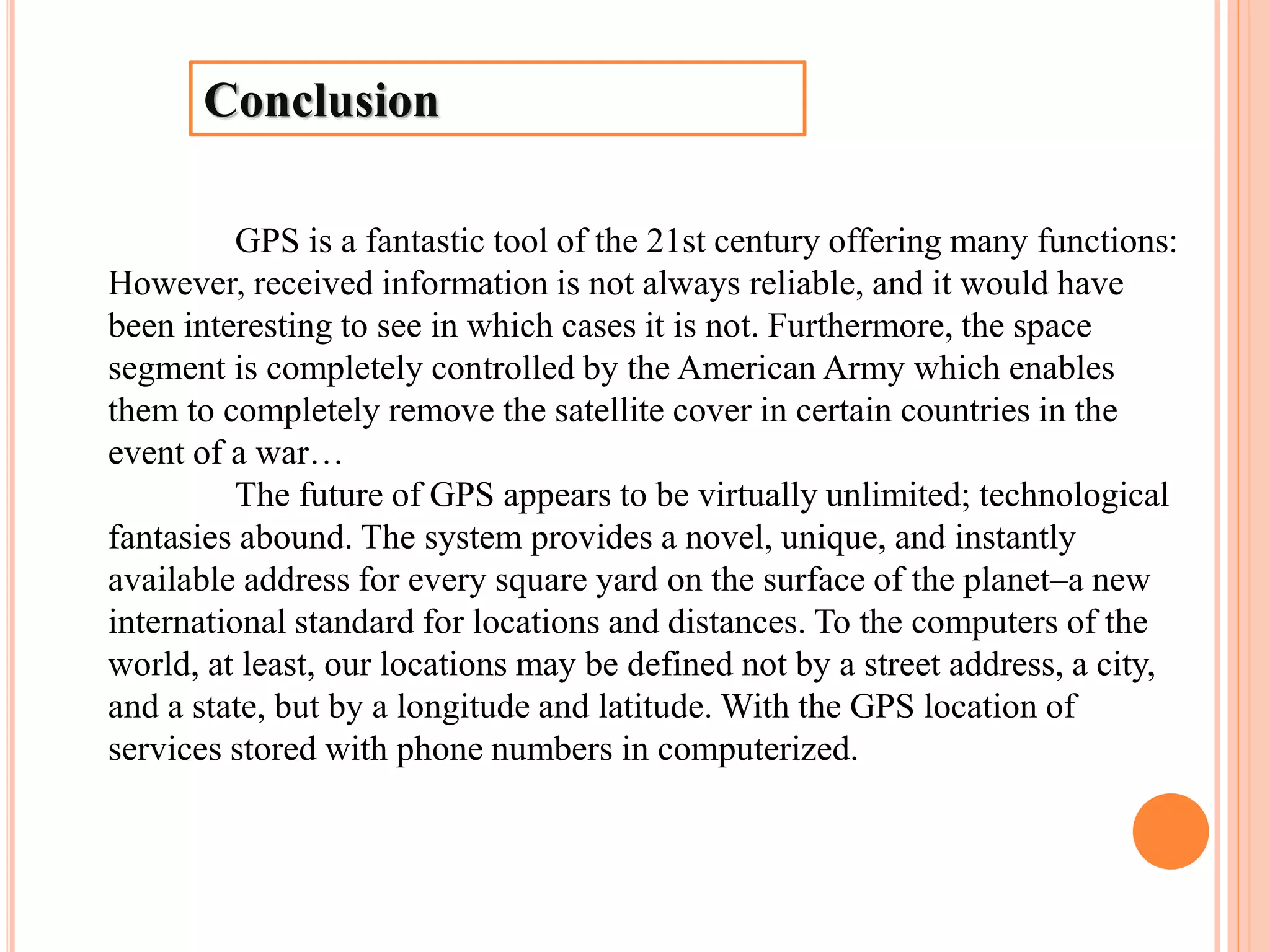 GPS(Global Positioning system | PPTX