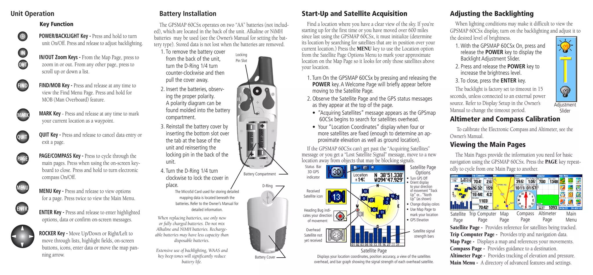 Gpsmap60 c sx_quickreferenceguide | PDF