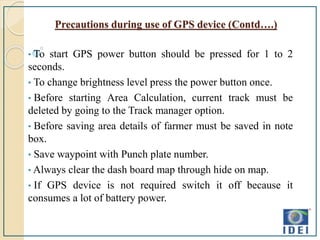 GPS Device Instructions with Area Calculation of Field | PPTX | Auto ...