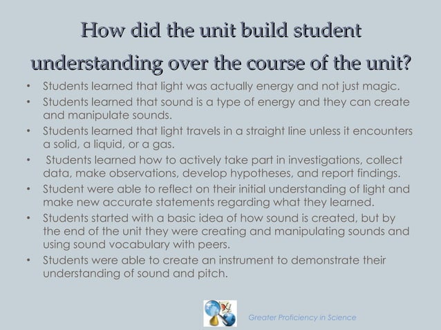 Light and Sound Unit Overview - Grade 3 | PPT | Educational Assessment ...