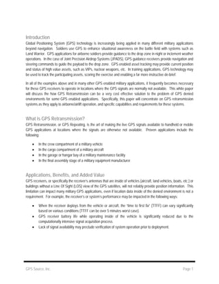GPS Retransmission Introduction | PDF