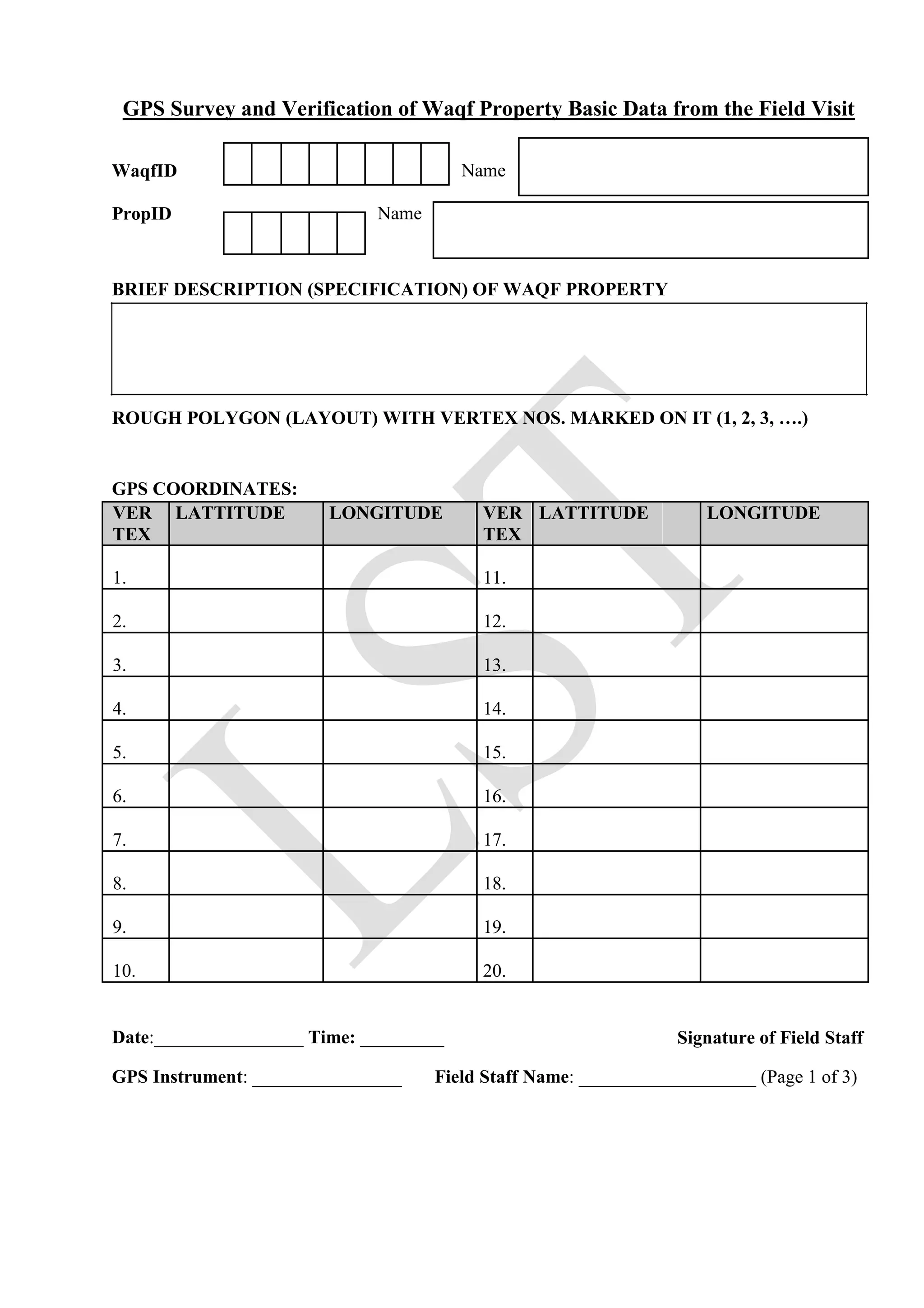 Gps survey form_v2 - WAMSI | PDF