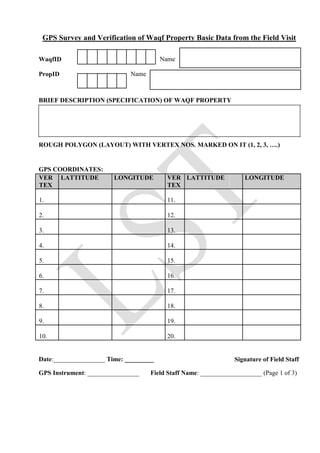 Gps survey form_v2 - WAMSI | PDF | Auto Navigation Systems | Auto ...