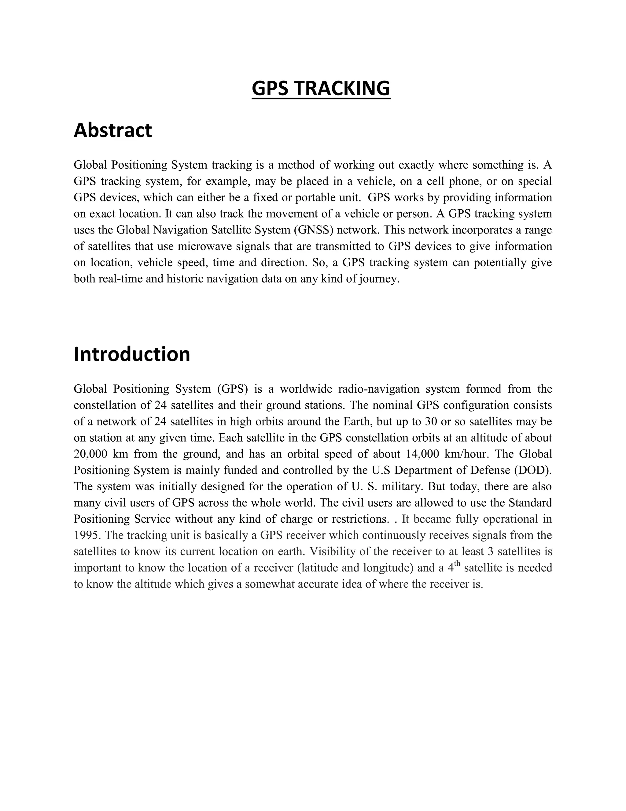 Gps tracking | PDF