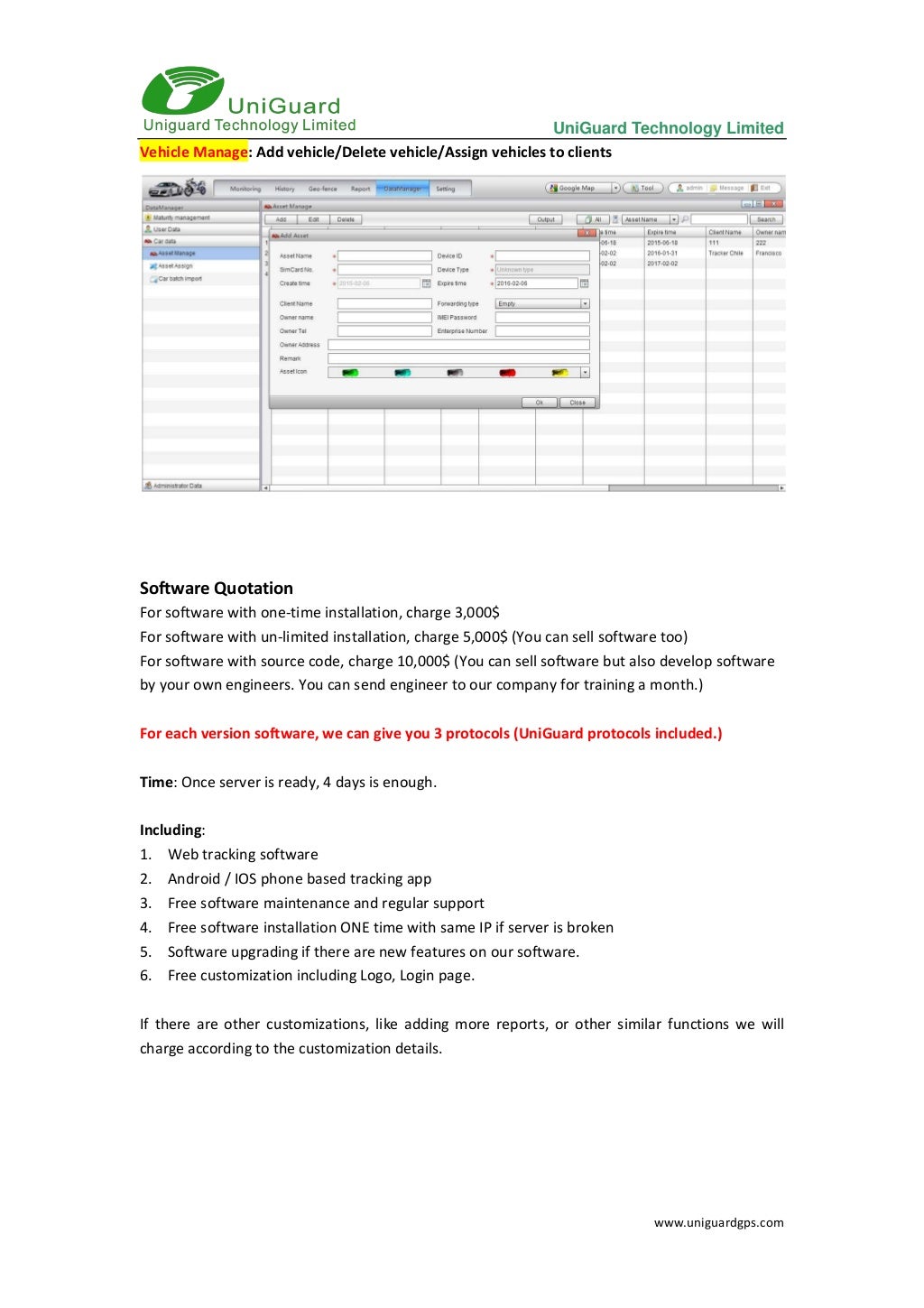 Gps tracking software quotation gpspos.net