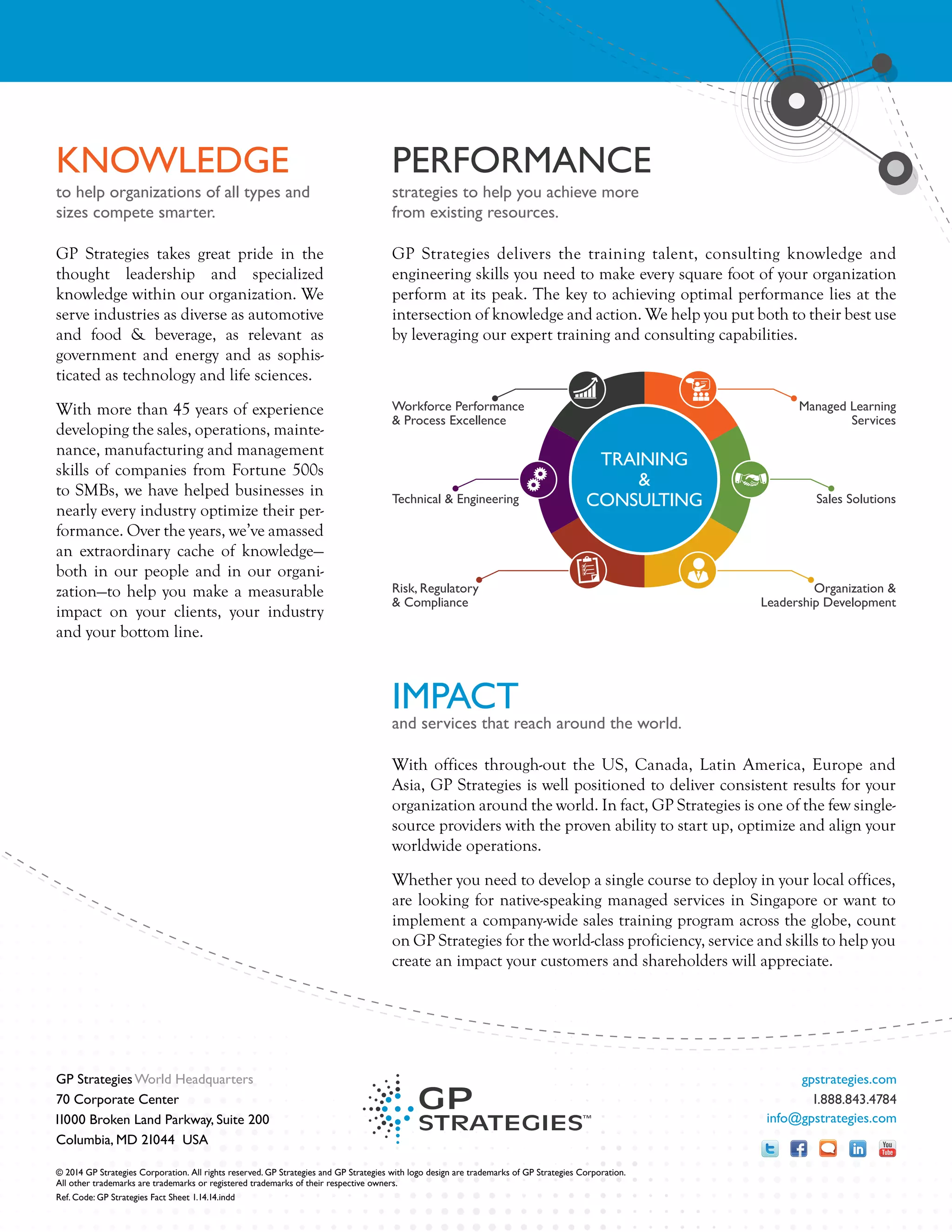 GP Strategies Fact Sheet | PDF
