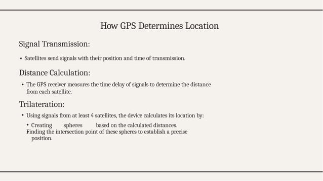 Global Positioning System how the GPS works | PPTX