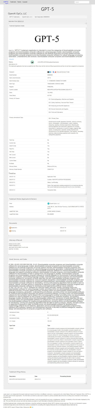 GPT-5 - OpenAI OpCo, LLC Trademark Registration - uspto.report.pdf