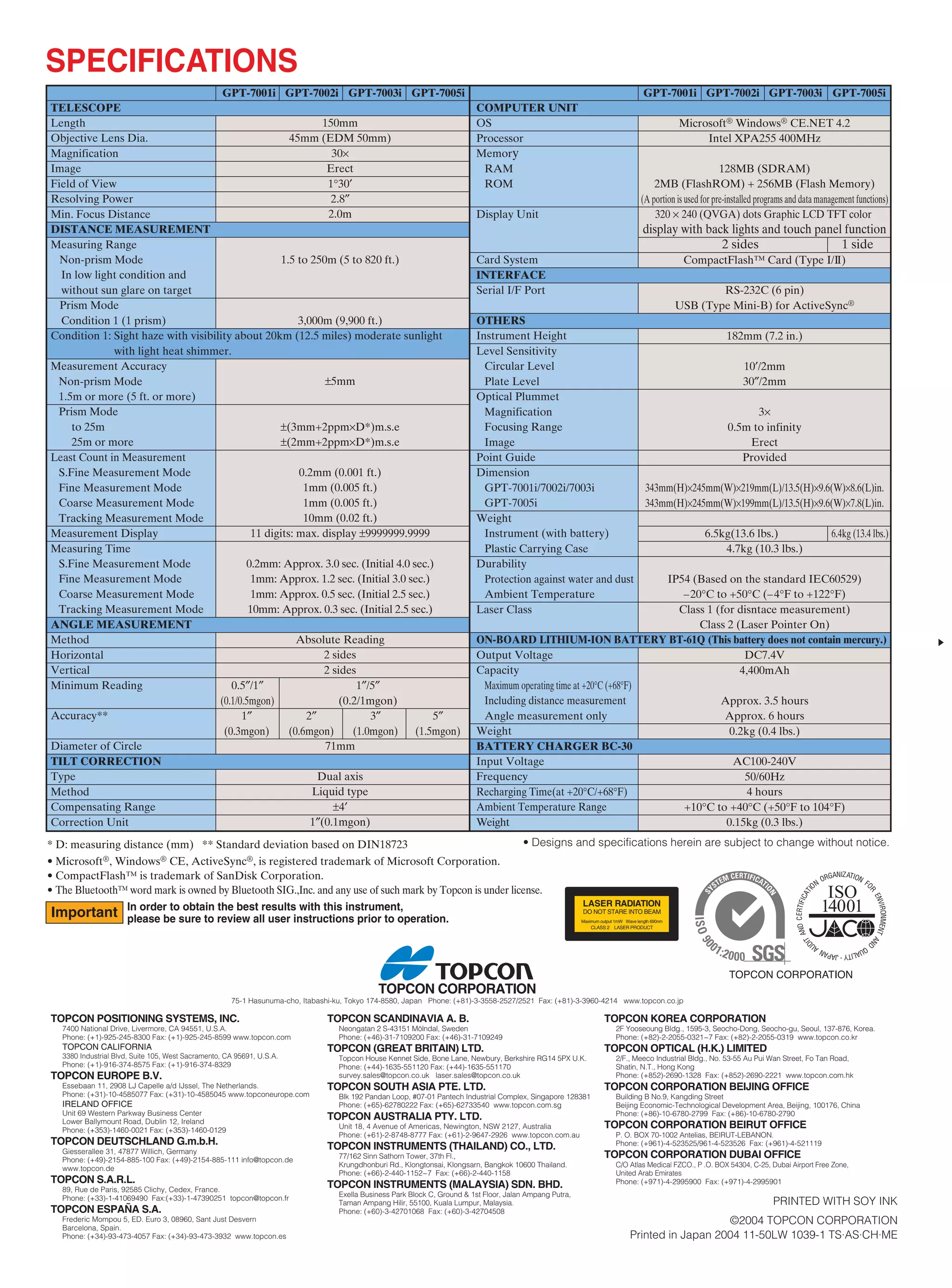 Gpt 7000i Imaging Total Station | PDF