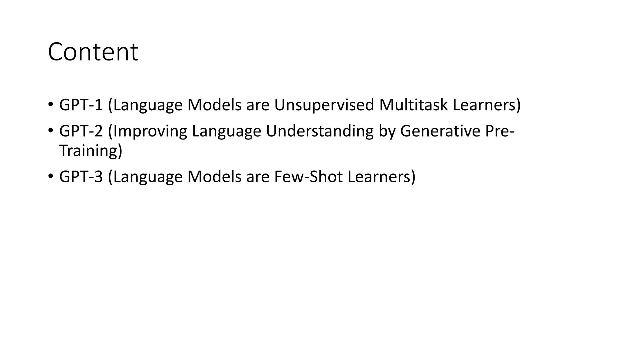 Gpt1 and 2 model review | PPTX