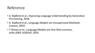 Gpt1 and 2 model review | PPTX