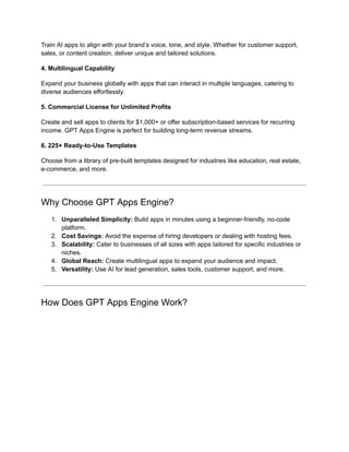 GPT Apps Engine Review 2024: Redefining No-Code AI App Development | PDF